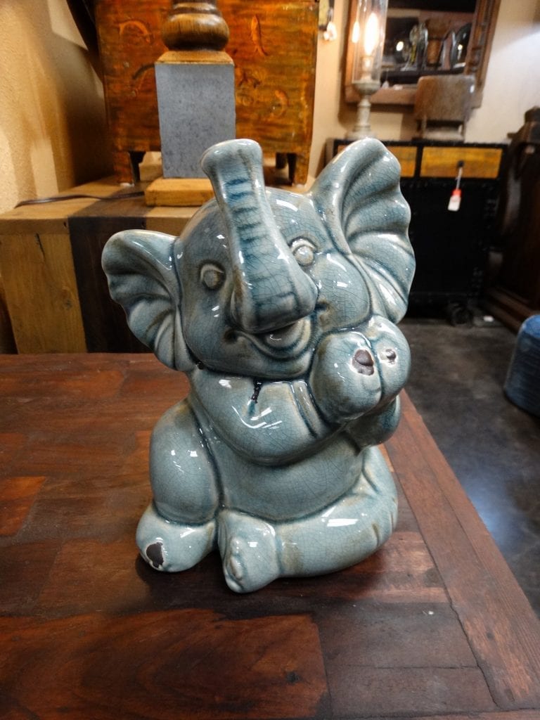 Baby Blue Elephant Statue - Rare Finds Warehouse
