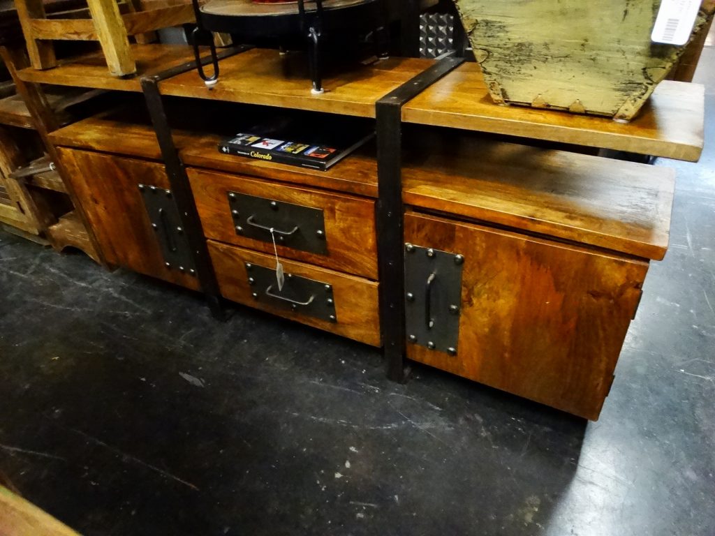 Modern Rustic TV Entertainment Console - Rare Finds Warehouse