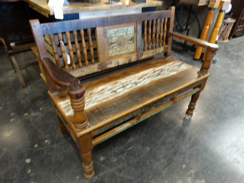 Bench Reclaimed Spindle Back Bench - Rare Finds Warehouse