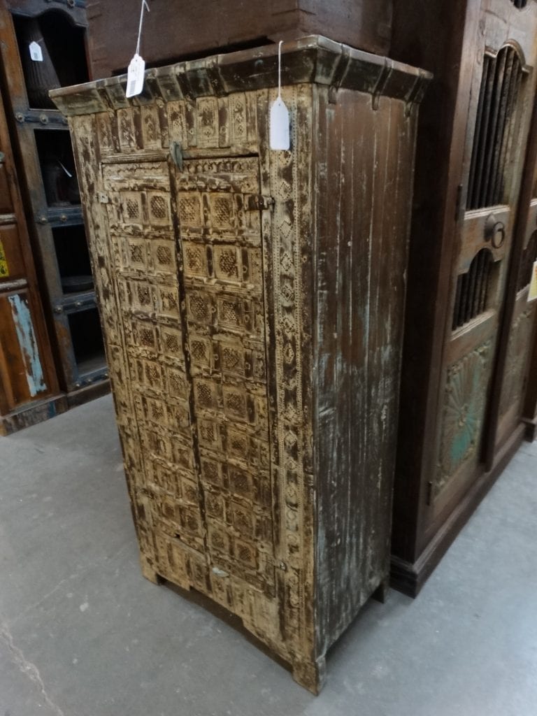 Cabinet 2 Doors Embossed Metal Cabinet - Rare Finds Warehouse
