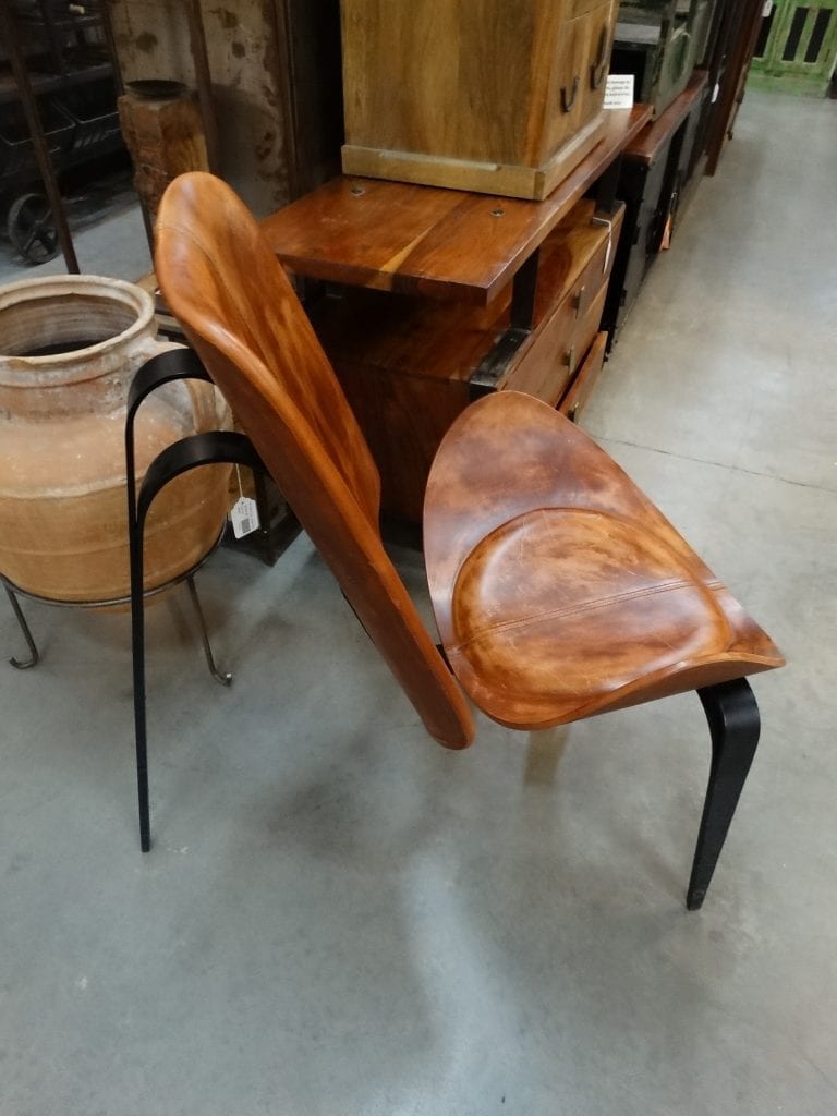 Chair Goat Leather Folding Arm Chair - Rare Finds Warehouse