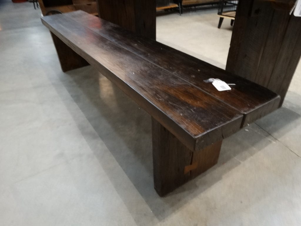 Bench Dark Reclaimed Planks Bench - Rare Finds Warehouse
